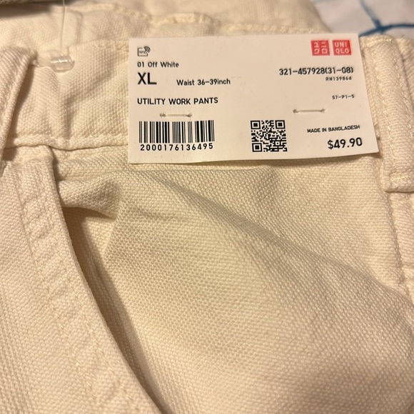 Uniqlo | Pants | Nwt Uniqlo Off White Utility Work Pants | Poshmark